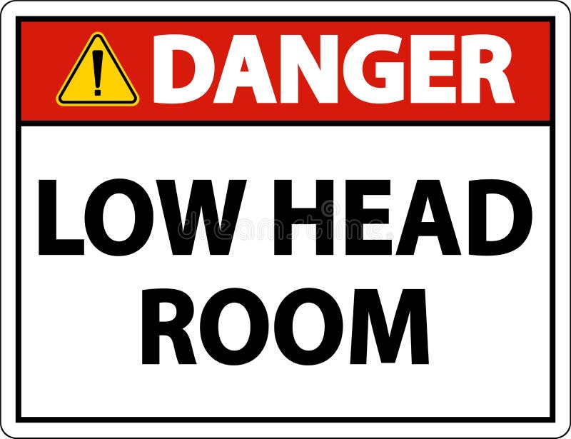 Danger Low Head Room Sign on White Background Stock Vector ...