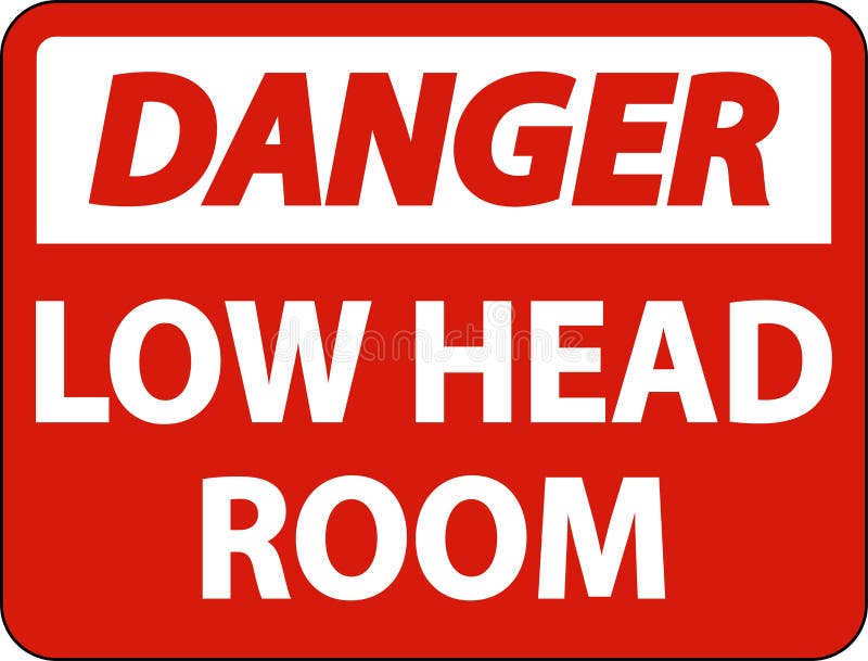Danger Low Head Room Sign on White Background Stock Vector ...