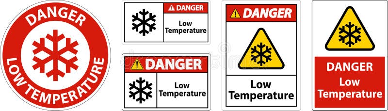 Danger Low Temperature Symbol and Text Safety Sign Stock Vector ...
