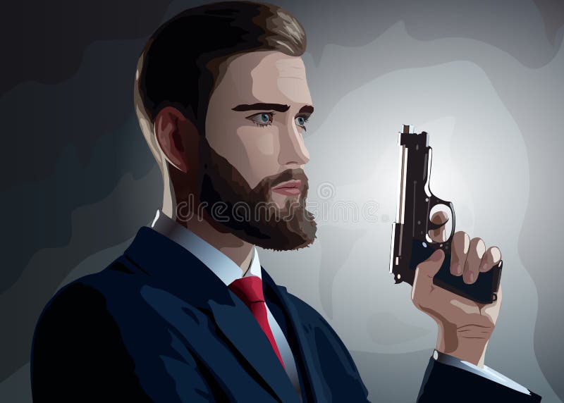 Danger man stock vector. Illustration of crime, style - 60915977