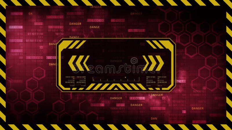 Danger Message with Copy Space. Hexagon Geometric Design and Binary Numbers Background. Digital ...