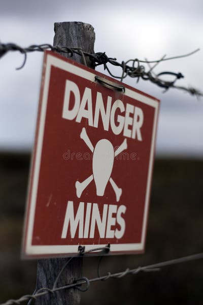 Danger mines sign stock image. Image of outside, notice - 14826575