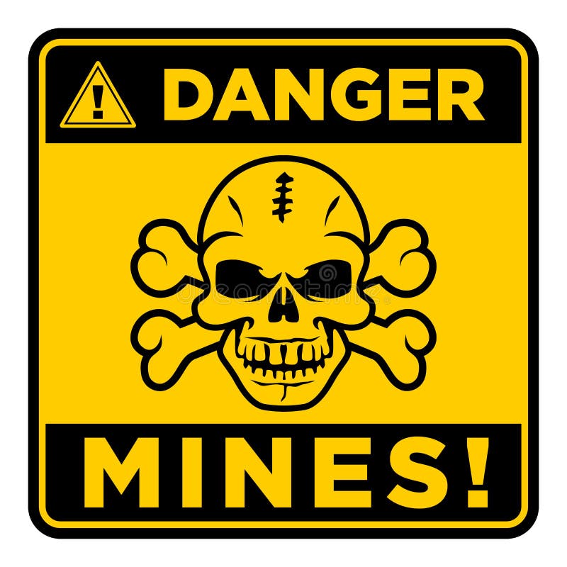 Danger Mines Sign. Vector Illustration Land Mines Icon Inside. Caution ...