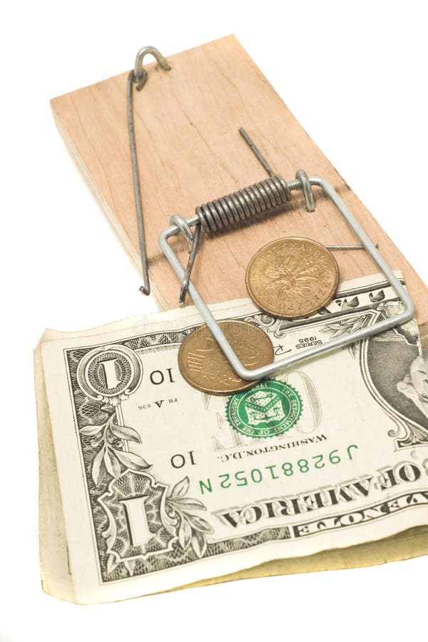 Danger - Money in the Mousetrap Stock Image - Image of greed, debt ...