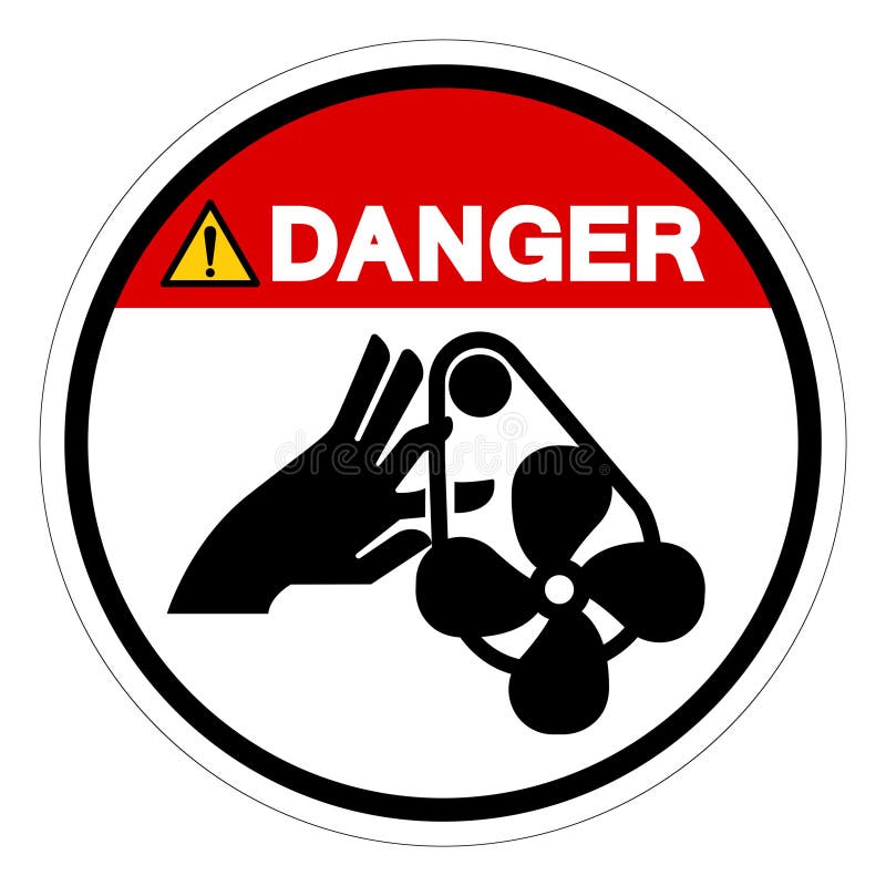 Danger Moving Belt and Fan Keep Away Symbol Sign, Vector Illustration ...