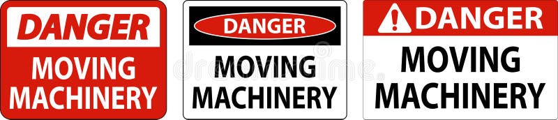 Danger Moving Machinery Sign on White Background Stock Vector ...