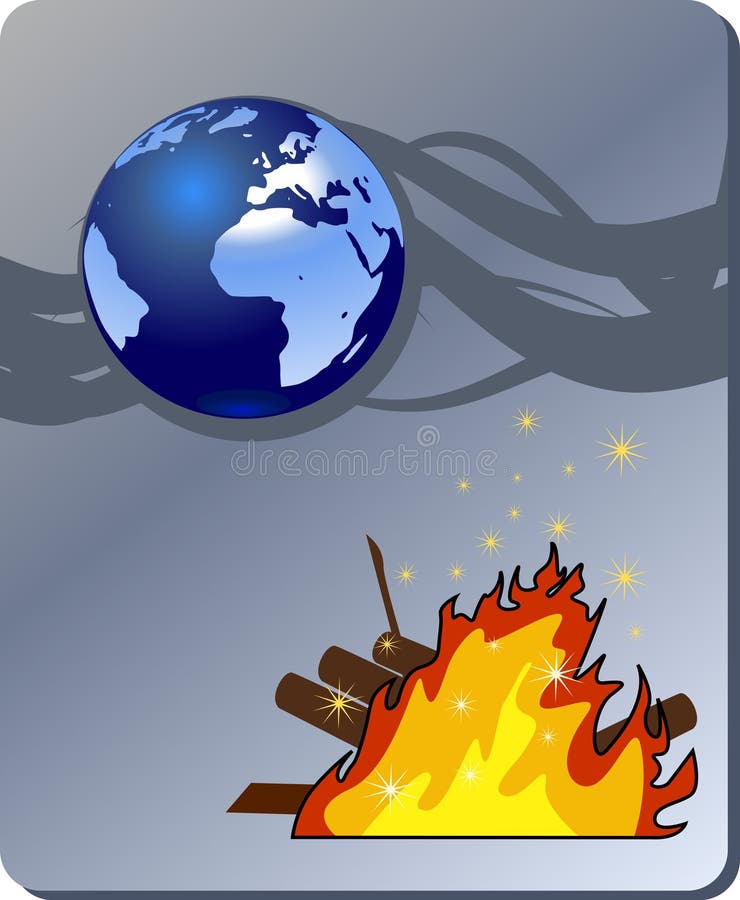 Danger Nature - Conflagration, Wildfire Stock Vector - Illustration of ...