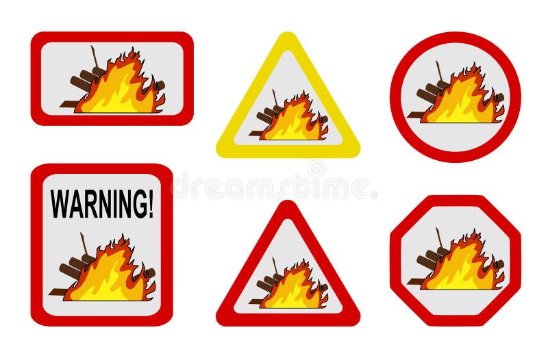 Wildfire, Danger, Flame, Forest, Disaster Concept. Hand Drawn Isolated ...