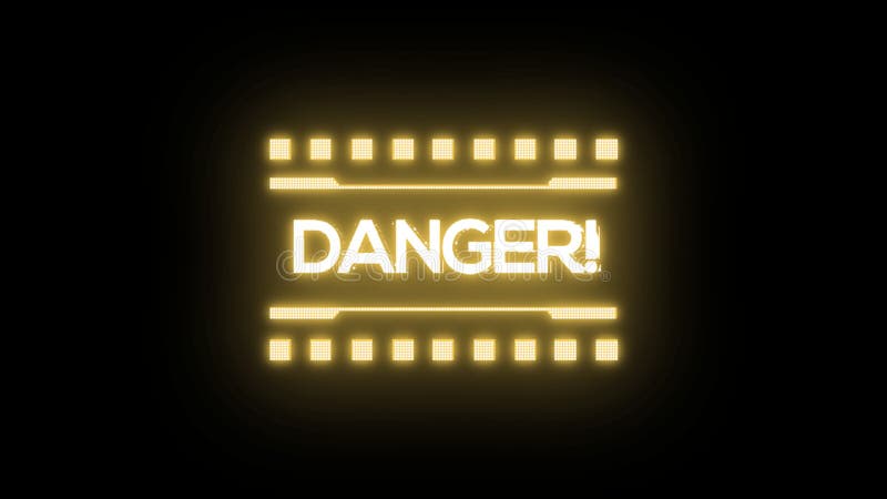 Danger Neon Effect Icon Loop Animation Video Transparent Background ...