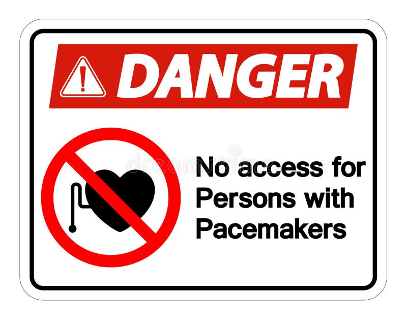 Danger No Access for Persons with Pacemaker Symbol Sign Isolate on ...