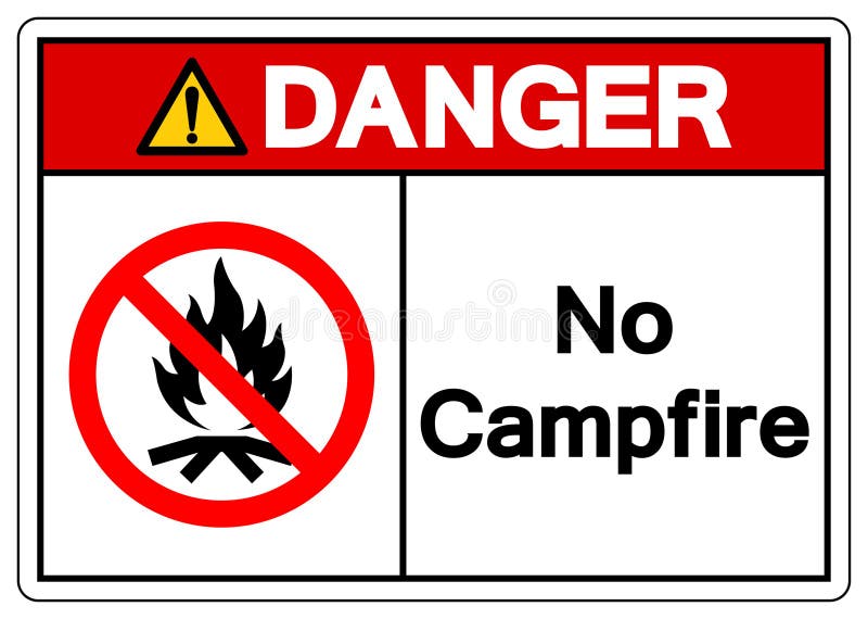 Danger No Campfire Symbol Sign ,Vector Illustration, Isolate on White ...