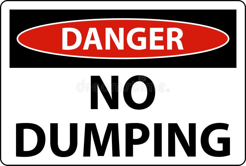 Danger No Dumping Sign on White Background Stock Vector - Illustration ...