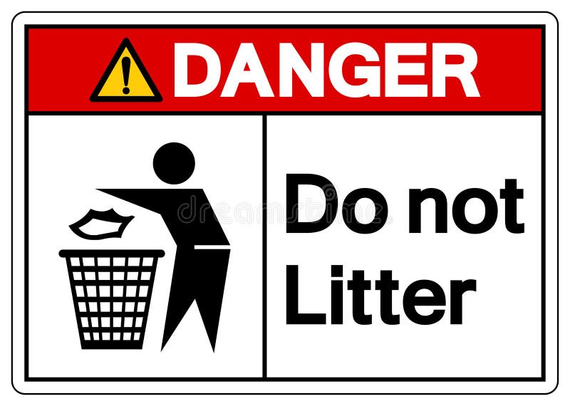 Warning No Littering Symbol Sign, Vector Illustration, Isolate on White ...