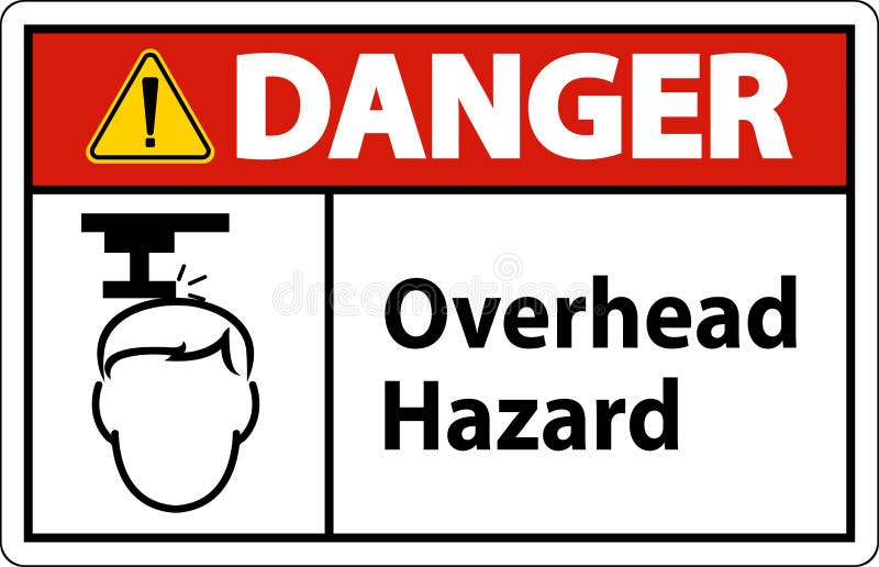 Danger, Overhead Load Text, Falling Hazard Risk Caution Warning Sign ...