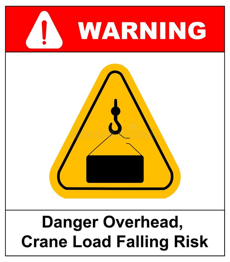 Danger overhead load sign stock vector. Illustration of alert - 78481243