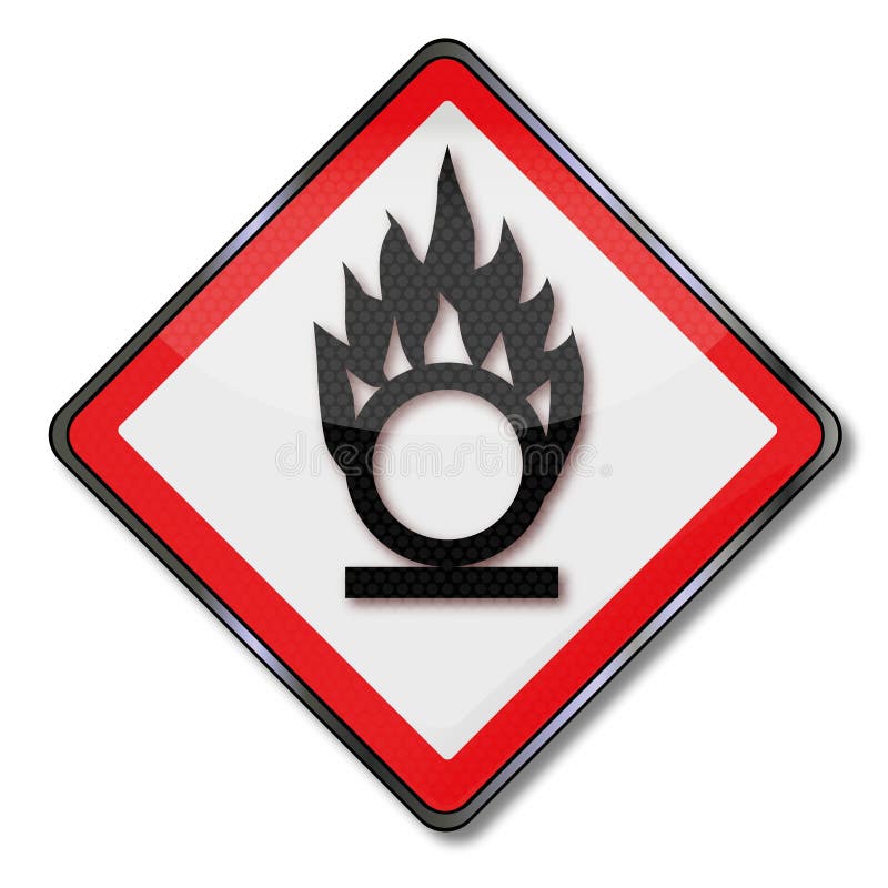 Danger Oxidizing and Oxidizing Agents Stock Vector - Illustration of ...