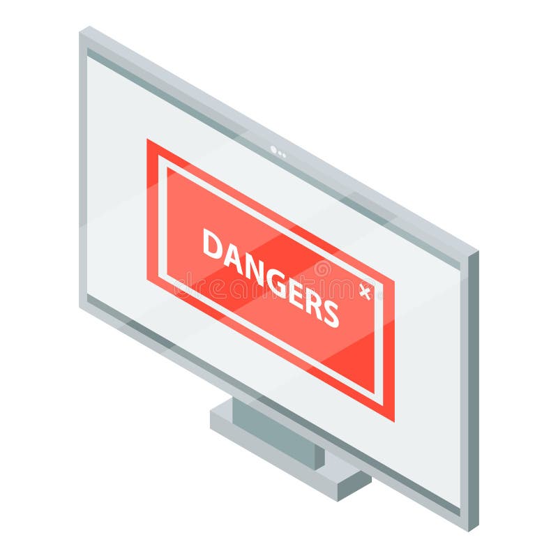 Danger Phishing Computer Atack Icon, Isometric Style Stock Vector ...