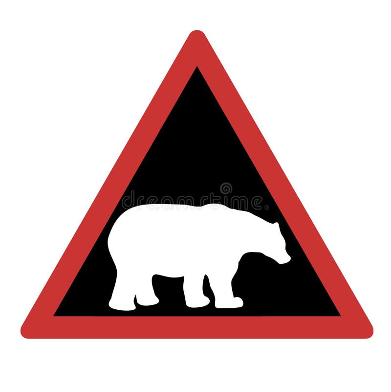 Danger polar bear zone stock vector. Illustration of animal - 352754778