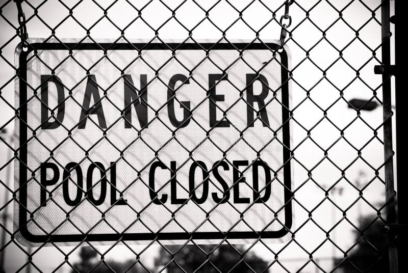 Danger Pool Closed Sign stock image. Image of slippery - 14292767