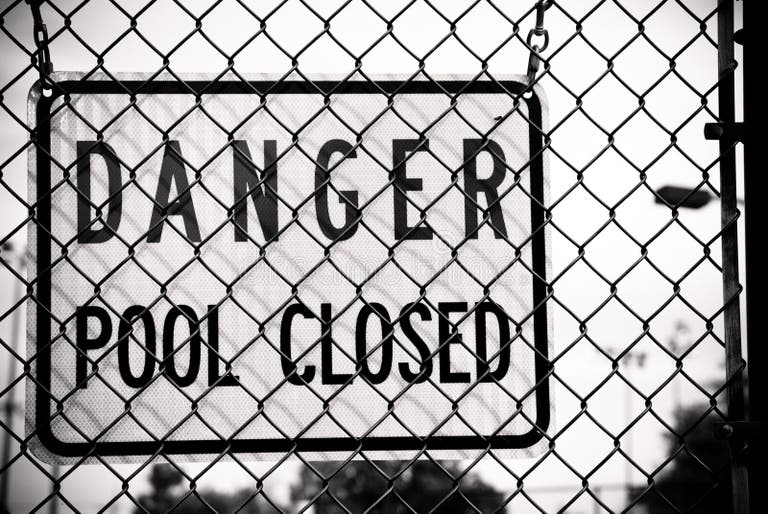 Danger Pool Closed Sign stock image. Image of slippery - 14292767