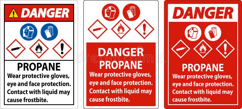 Danger Propane Flammable Gas PPE GHS Sign Stock Vector - Illustration ...