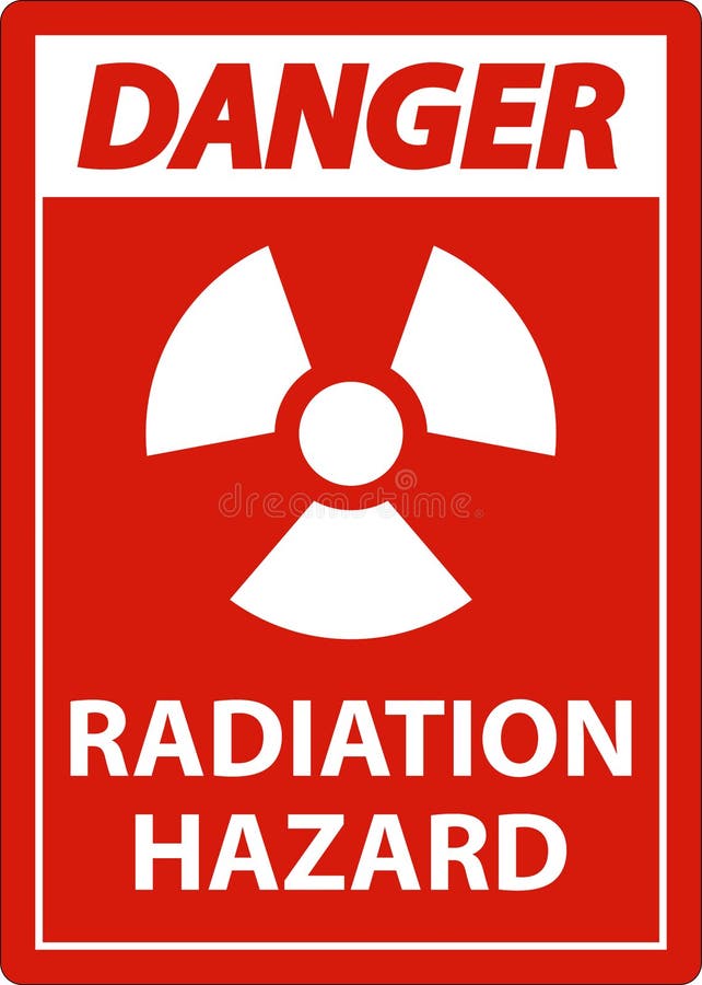 Danger Radiation Hazard Sign on White Background Stock Vector ...