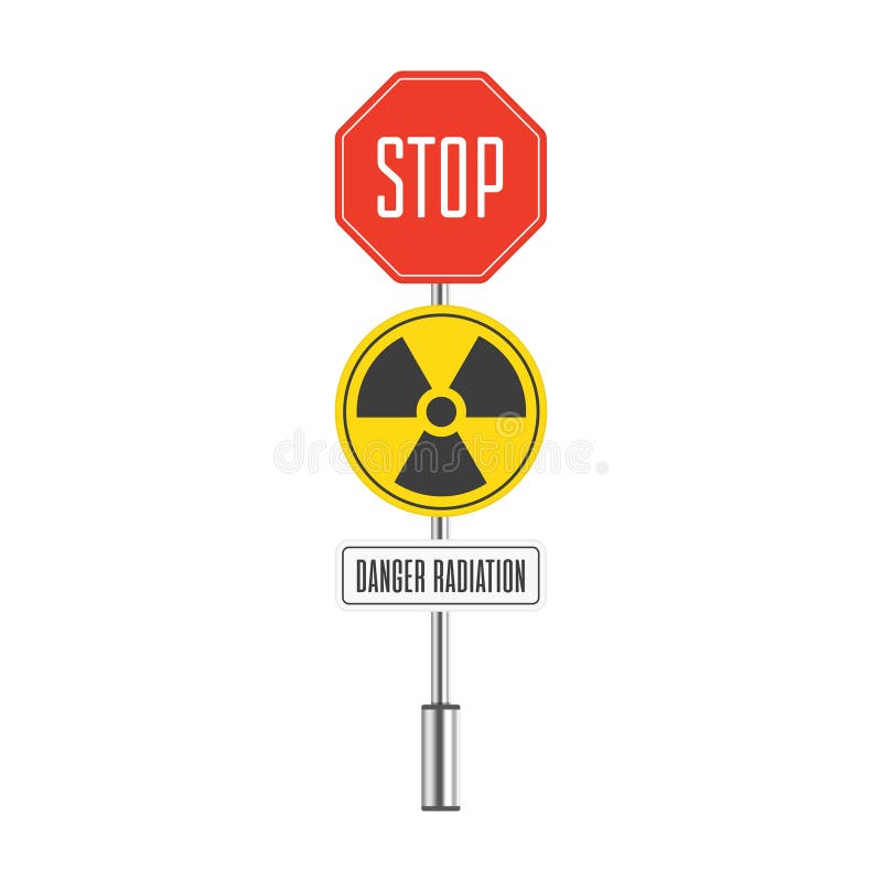 Danger radiation road sign stock vector. Illustration of nuclear ...