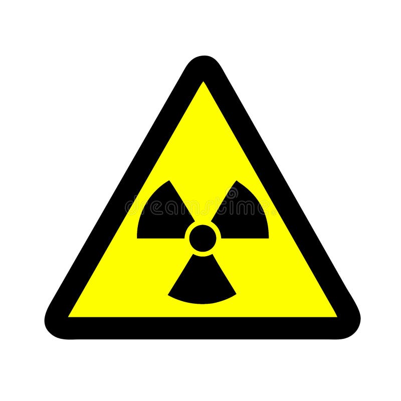 Danger Radiation Warning Sign with Yellow Triangle and Black Nuclear ...