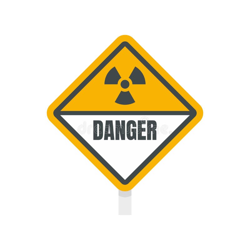 Danger Radiation Zone Sign Icon Flat Isolated Vector Stock Vector ...