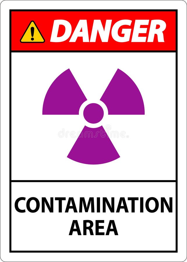 Contamination Area Warning Sign on White Background Stock Vector ...
