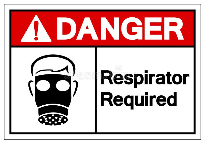 Danger Respirator Must Be Worn in this Area Symbol Sign, Vector ...