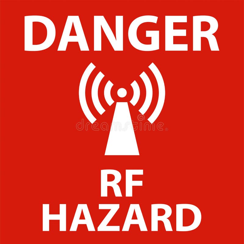 Danger RF Hazard Sign on White Background Stock Vector - Illustration ...