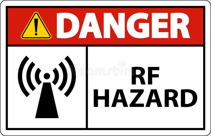Danger RF Hazard Sign on White Background Stock Vector - Illustration ...
