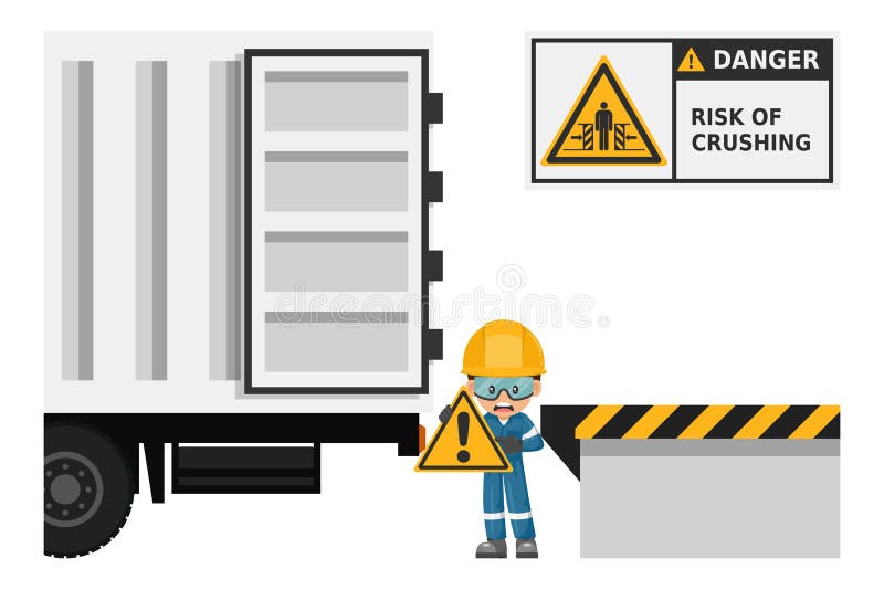 Danger of Risk of Crushing between a Vehicle and the Loading Dock. Fall ...