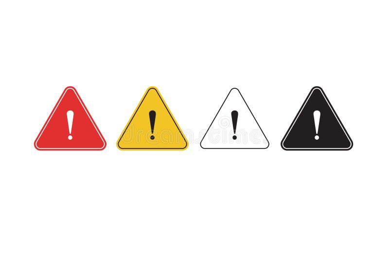 Danger Risk Warning Red, Yellow, White and Black Triangle Sign Set ...