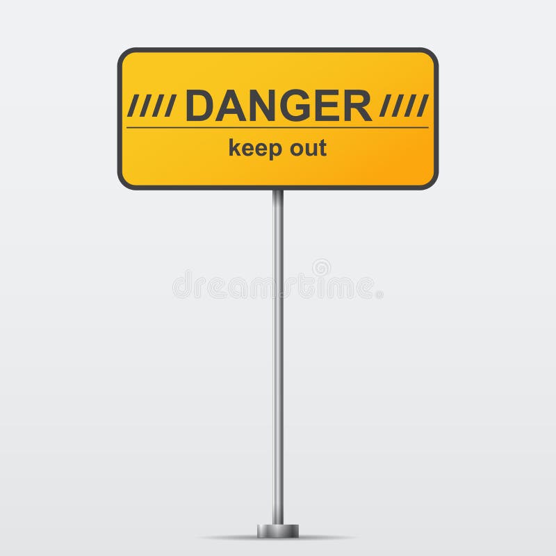 Danger Road Sign. Vector Illustration Stock Vector - Illustration of ...