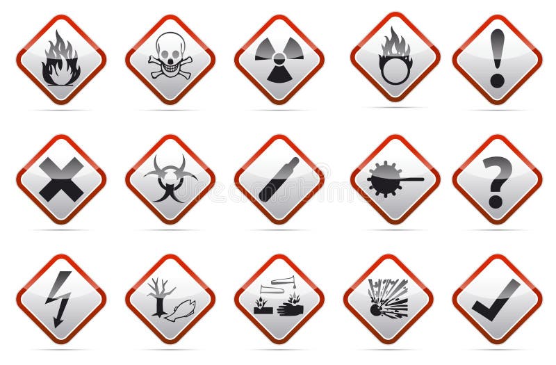 Danger Rotate Square Red-white Round Corner Button Stock Vector ...