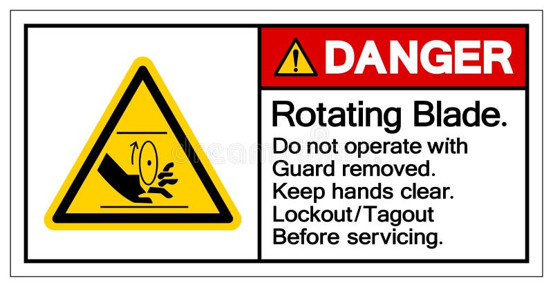 Danger Rotating Blade Symbol Sign, Vector Illustration, Isolate on ...
