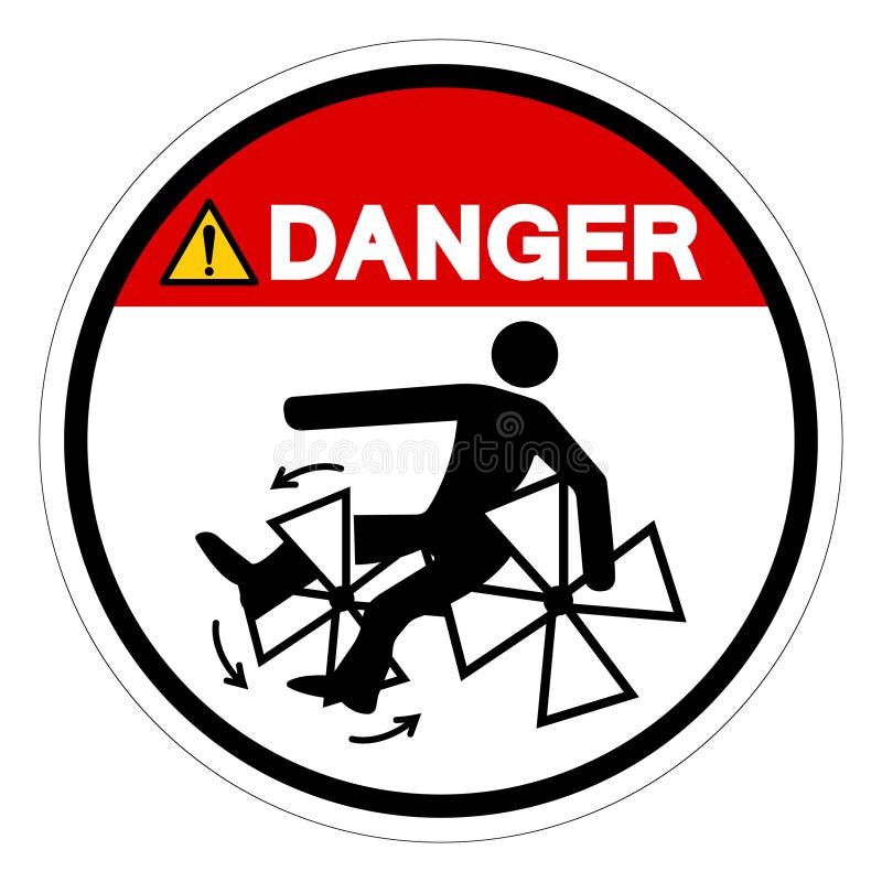 Danger Rotating Wheels Do Not Touch Symbol Sign, Vector Illustration ...