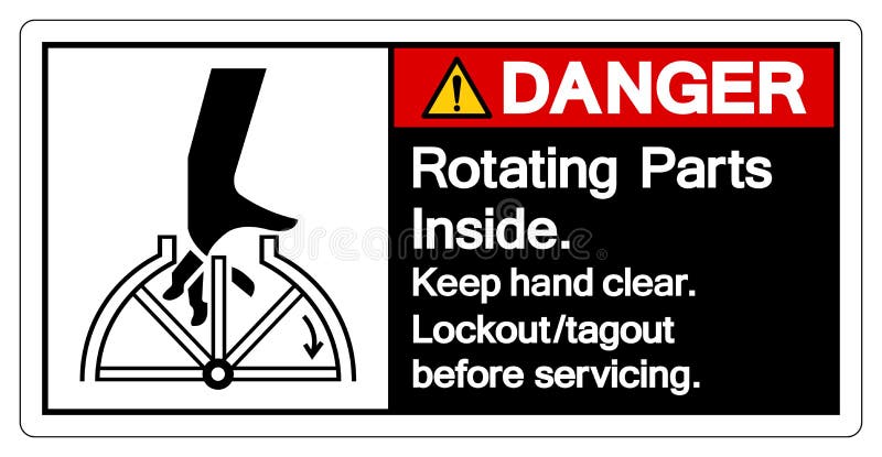 Danger Rotating Part Inside Keep Hand Clear Symbol Sign, Vector ...