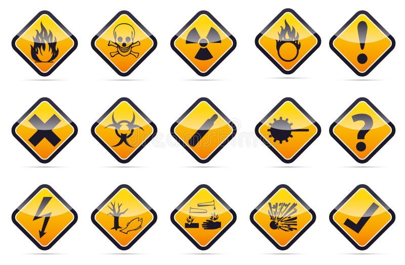 Danger Round Corner Warning Sign Set Stock Vector - Illustration of ...