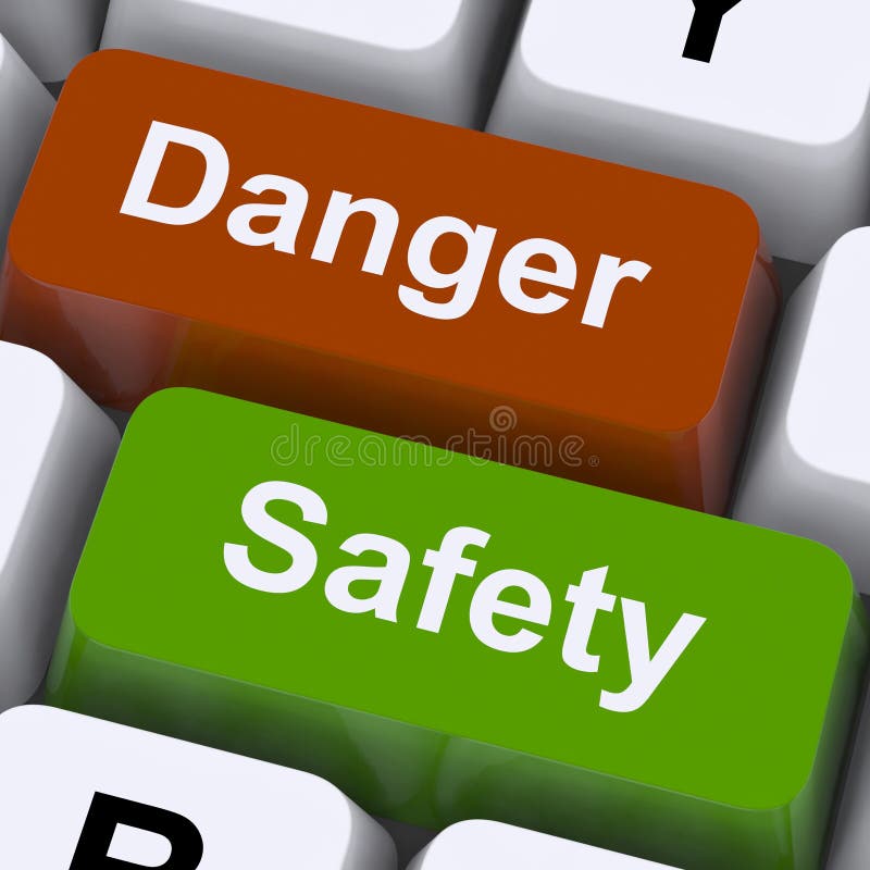 Danger and Safety Keys Shows Caution and Hazards Stock Image - Image of ...