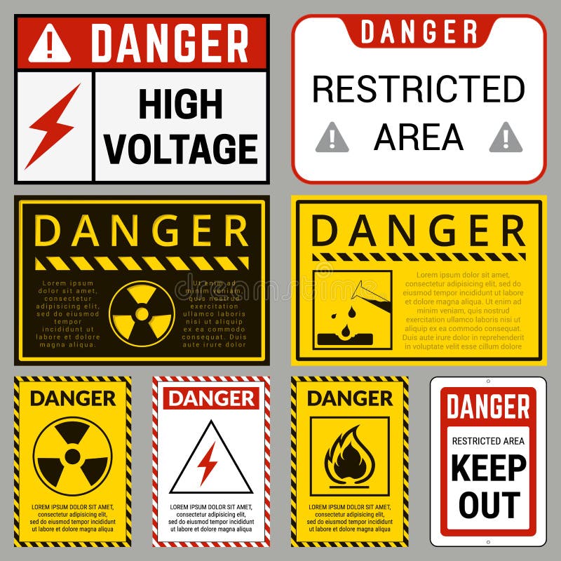 Danger. Safety Labels with Ability To Replace Text You Need. Various ...