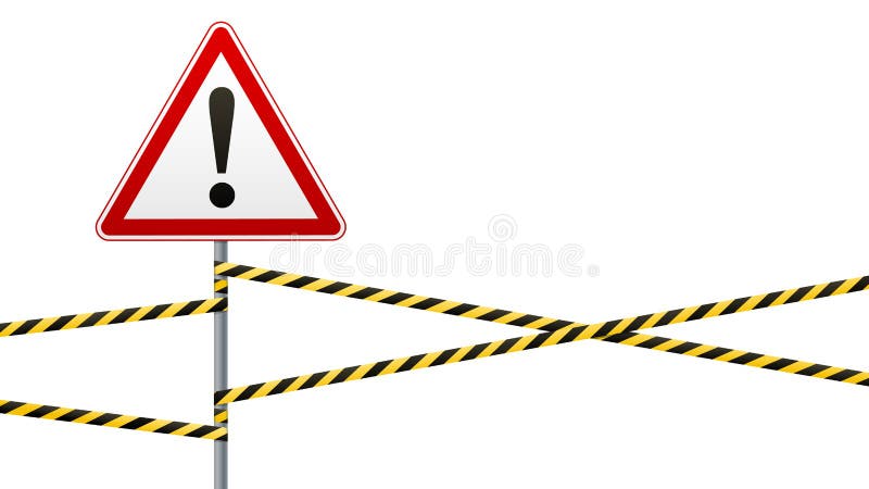 Danger Safety Warning Sign. White Triangle with Red Frame and Black ...