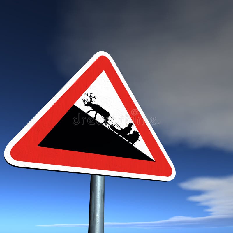 Danger: Santa Crossing stock illustration. Illustration of xmas - 3271254
