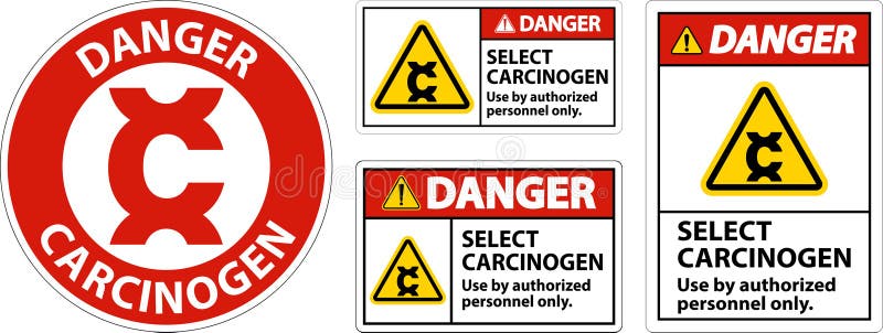 Danger Select Carcinogen Label on White Background Stock Vector ...