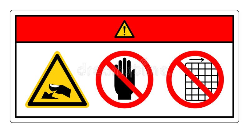Danger Sharp Edge of Finger Hazard Do Not Remove Guard Symbol Sign ...