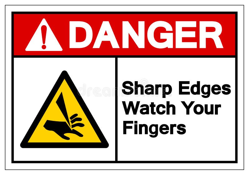 Danger Sharp Edges Watch Your Fingers Symbol Isolate on White ...