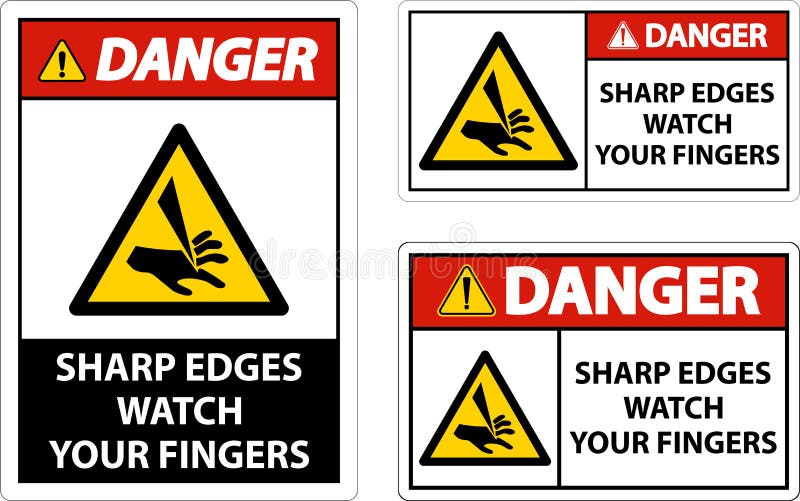 Danger Sharp Edge of Finger Hazard Do Not Remove Guard Symbol Sign ...