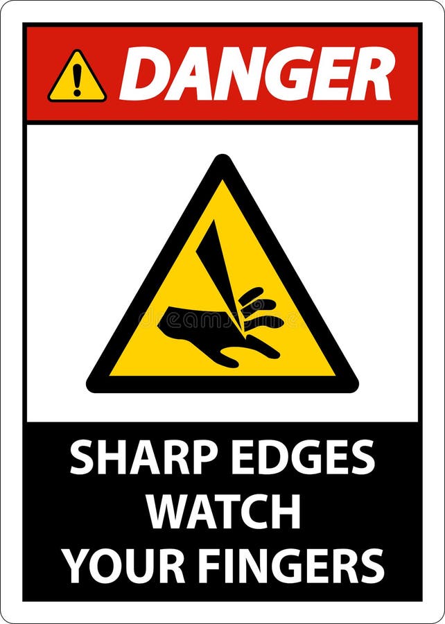 Danger Sharp Edge of Finger Hazard Do Not Remove Guard Symbol Sign ...